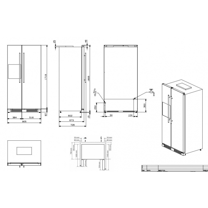 Side by Side incorporabil Steel Ascot AFRB9 , Clasa A+, 543L, No Frost ...