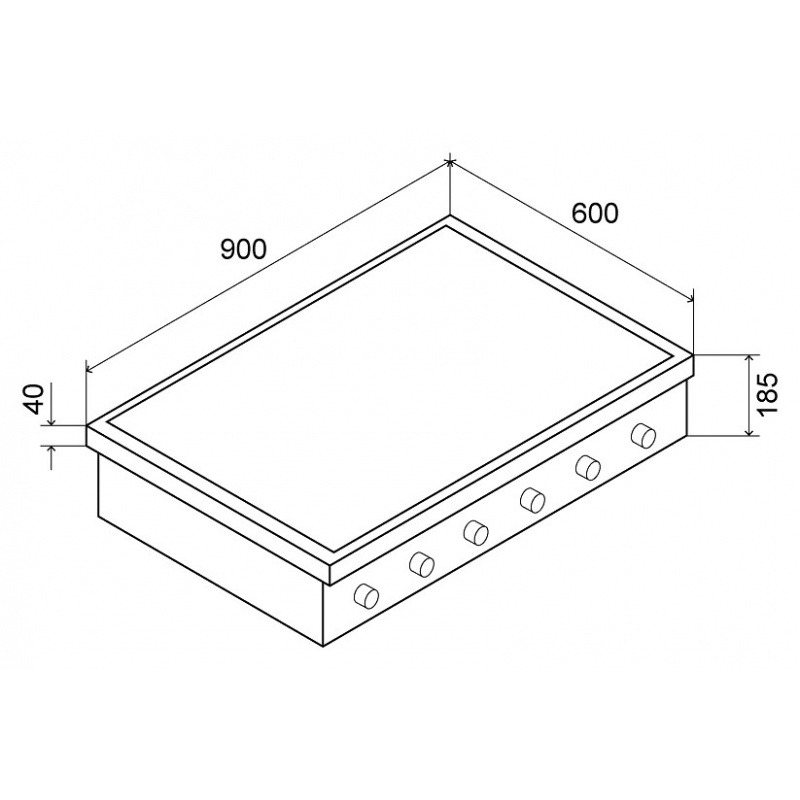 Plita incorporabila ILVE Professional Plus HP90, 90 cm, 6 arzatoare